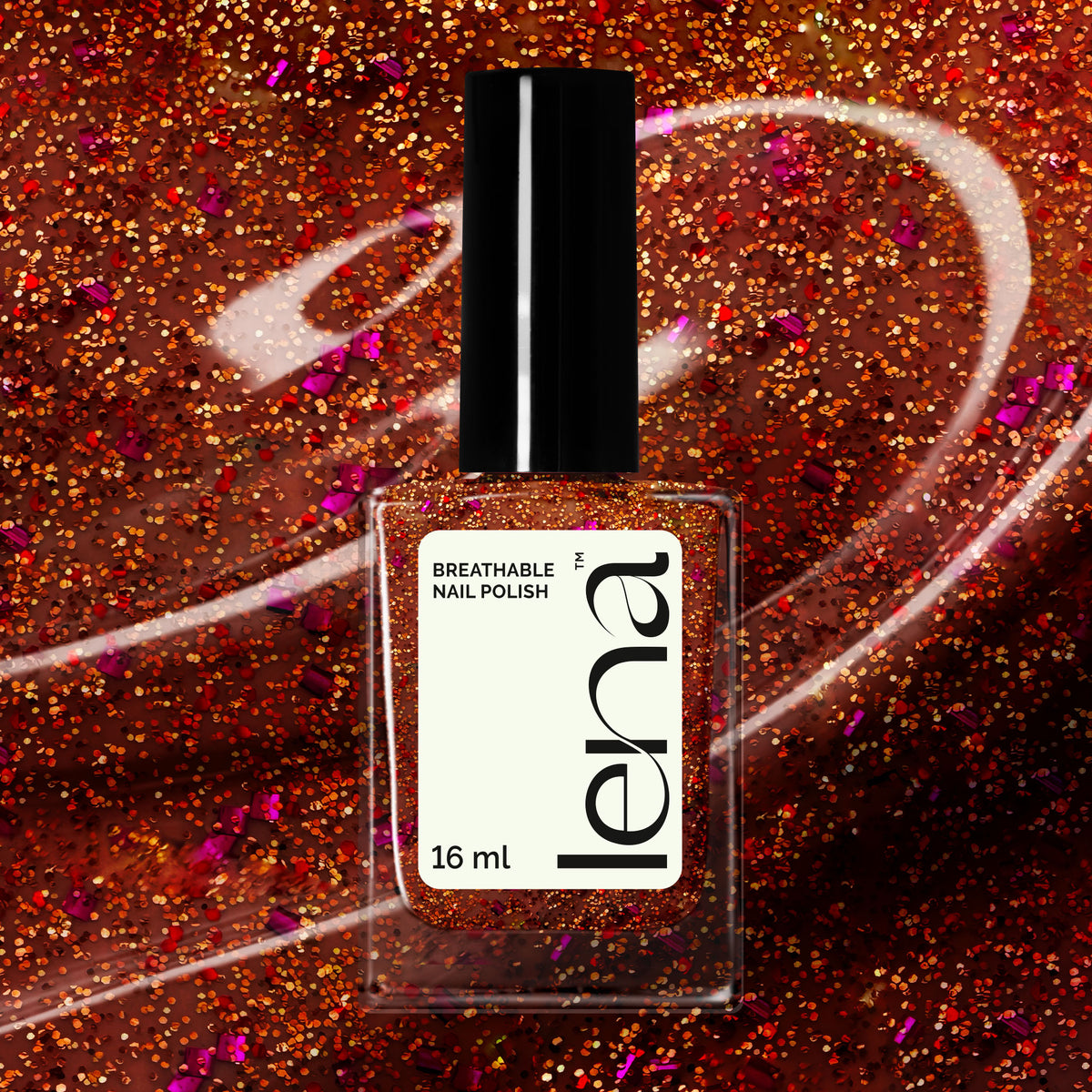 LENA Breathable & Water-Permeable Halal Nail Polish with Glitter - Gli ...